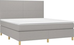 Box spring postel s matrací světle šedá 160 x 200 cm textil 3142185