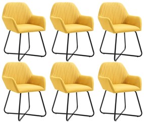 Jídelní židle 6 ks žluté textil,  277109