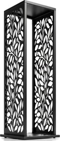 Outsunny Dřevník 38 x 112 cm, zvýšený dřevník s 4 háčky, dekorativní výřezy, nosnost až 100 kg, ocel