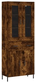 Skříň highboard kouřový dub 69,5 x 34 x 180 cm kompozitní dřevo - Default Title