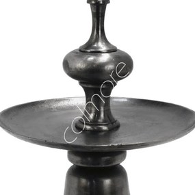 Šedý kovový jednopatrový etažér Pew - Ø 34*47 cm