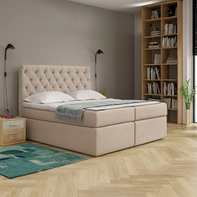 Eka Kontinentální čalouněná postel Luxurious - Cassablanca (90x200 cm) Barva látky Trinity: Černá (Trinity 2316)
