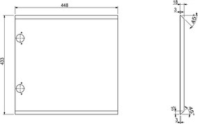 Mexen Rivel, koupelnová skříňka 45 cm, 1 dvířka, s drážkami, bílá matná, 91A21-04547-1-BF01