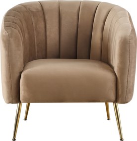 Designové křeslo, hnědá Velvet látka/gold chrom-zlatý, BAGY