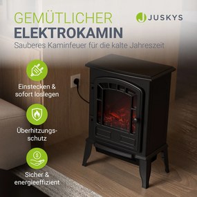 Juskys Elektrický krb 2 000 W s efektem plamene Barva: Bílá