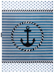 Dywany Łuszczów, Dětský kusový koberec Petit Marine anchor sea blue, 160x220, modrá, dětský pokoj