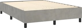 Box spring postel s matrací světle šedá 140x200 cm samet 3142905