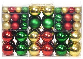 245718 vidaXL 100 ks vánoční baňky červené/zlaté/zelené