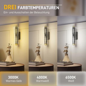 HOMCOM Nástěnné svítidlo vnitřní nástěnné svítidlo s LED světlem, design mřížky, stmívatelné noční svítidlo kovové, černé
