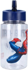 Plastová láhev na pití Spiderman s brčkem a ouškem - 450 ml