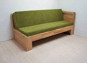 BMB Postel Tandem PLUS s pravým čelem - masivní buk Moření: Bordó, Provedení: oblé, Rozměr: 90/170 x 200 cm