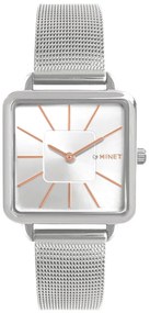 Stříbrné dámské hodinky MINET OXFORD SILVER ROSE MESH MWL5115