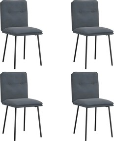 Jídelní židle 4 ks tmavě šedé samet 3315410
