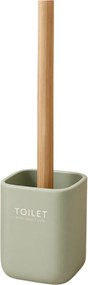 WC kartáč Liso, mátová/s dřevěnými prvky