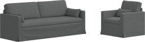Set pohovek 2 ks Tmavě šedá textil 3407582