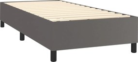 Box spring postel s matrací šedá 80 x 200 cm umělá kůže 3142813