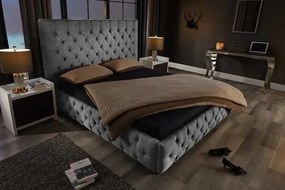 Designová postel Laney Chesterfield 180 x 200 cm šedá