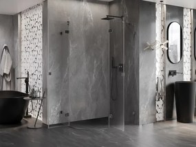Mexen Lunar, pravý půlkruhový sprchový kout 100 x 80 cm, 8mm čiré sklo, profil grafit broušený, 833-100P-080L-66-00