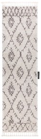 Dywany Łuszczów, Běhoun Berber Fez cream, 60x200, bílá, ložnice