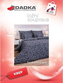 DADKA Krepové povlečení Sorat tmavě šedý 140x200, 70x90 cm