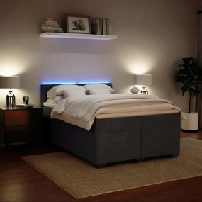 Box spring postel s matrací tmavě šedá 160x200 cm samet 3288661