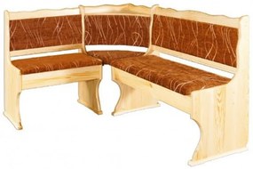 dřevěná čalouněna rohová jídelní lavice z masivního dřeva borovice NR111 pacyg