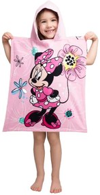 Jerry Fabrics Plážová osuška pončo Minnie Pink bow 50x115 cm