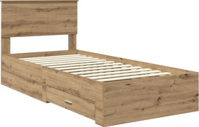 Rám postele s čelo Dub artisan 90 x 200 cm Kompozitní dřevo 3410948