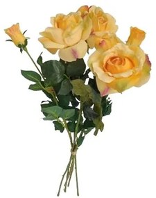 Umělá květina Růže žlutá, 68 cm, 5 ks