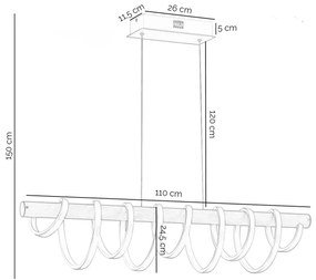ONLI - LED Lustr na lanku NILO LED/70W/230V 4000K hnědá/bílá