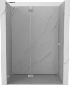 Mexen, Mexen Lunar levé otočné sprchové dveře 135 cm, transparentní, broušený nikl - 834-135-000-97-00-L