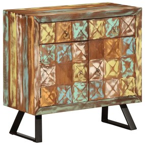 Komoda Vícebarevná 70X35X70 Cm Masivní Recyklované Dřevo