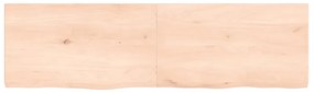 Nástěnná police 140x40x(2-4) cm neošetřené masivní dubové dřevo - Default Title