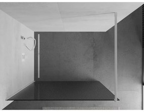 Mexen Kioto, sprchová zástěna 80 x 200 cm, 8mm sklo s žebrovým vzorem, bílý profil, 800-080-101-20-09