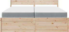 Postel se zásuvkami a matrací 200 x 200 cm masivní borovice 3281886