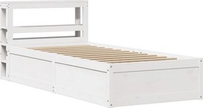 Rám postele s čelem bílý 75 x 190 cm masivní borovice 3306367