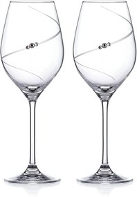 Diamante sklenice na bílé víno Silhouette City s krystaly Swarovski 360ml 2KS