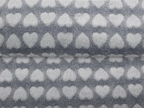 Biante Mikroplyšová deka MIP-031 Srdíčka na šedém 150x200 cm