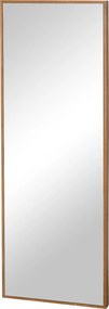 HOMCOM Celoplošné zrcadlo na zeď 125x45cm s dřevěným rámem v přírodní barvě do šatní skříně, předsíně nebo ložnice