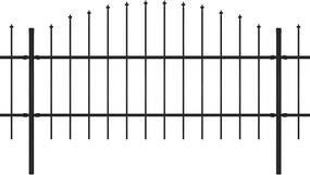 Zahradní plot s kopím nahoře ocelový 504 x 100 cm černý 277714