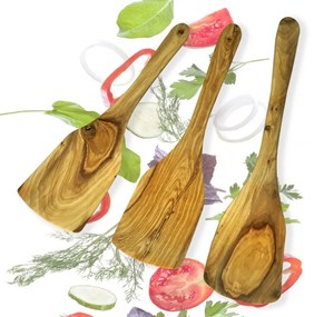 lžíce salátové z olivového dřeva 3 ks