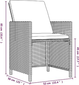 vidaXL 9dílný zahradní jídelní set s poduškami polyratan [3095513] Barva: Hnědo-černá