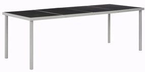 Zahradní stůl černý 220 x 90 x 74,5 cm ocel