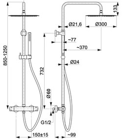 KFA Armatura 5736-920-31 - Sprchová sada s termostatickou baterií MOZA zlatá