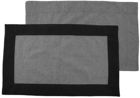 HOME ELEMENTS Prostírání s obrubou z jedné strany 30 x 50 cm, světle šedá + tmavě šedá