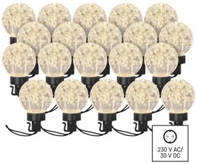 LED světelný párty/vánoční řetěz 20x koulička s bublinkami, 7,6 m, venkovní i vnitřní, teplá bílá