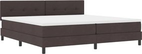 Postel s boxspringem s čelo Tmavě hnědá 200 x 200 cm textil 3338716