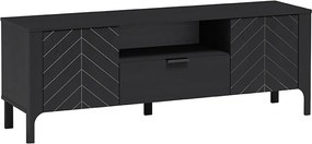 TV stolek MALUMI MM-5 | s policemi a zásuvkou | 160 cm | černá