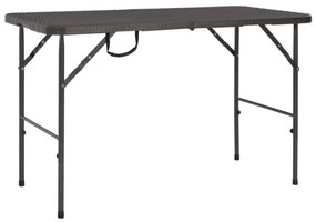 Skládací zahradní stůl hnědý 120x60x74 cm HDPE ratanový vzhled,  44553 HangarStore.cz