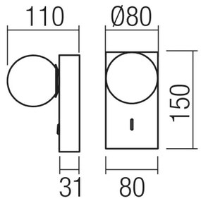 Redo 01-4656 - LED Nástěnné svítidlo NORMA LED/5W/230V CRI 90 USB bílá